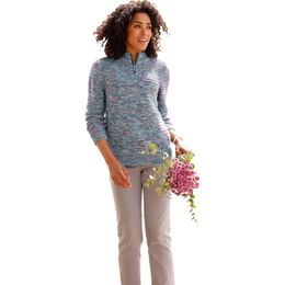 Damen Stehkragenpullover in Melange-Optik topas-erika-meliert, Gr&ouml;&szlig;e 38