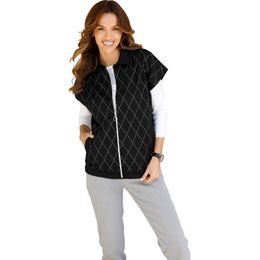 Damen Sweatweste mit Folien-Druck vorne schwarz, Gr&ouml;&szlig;e 46
