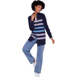 Damen Longstrickjacke marine-lavendel, Gr&ouml;&szlig;e 54