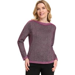 Damen Langarm-Pullover mit gl&auml;nzenden Garnen burgund-malve, Gr&ouml;&szlig;e 38