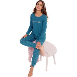 Damen Schlafanzug mit elastischen B&uuml;ndchen topas, Gr&ouml;&szlig;e 44/46