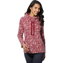 Damen Sweatshirt mit weitem Rollkragen kirsche-champagner-bedruckt, Gr&ouml;&szlig;e 40