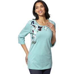 Damen Freizeitshirt mit platziertem Druck mint, Gr&ouml;&szlig;e 50