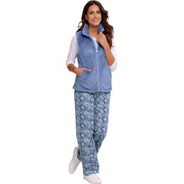 Damen Freizeithose im floralen Dessin jeansblau-ecru-bedruckt, Gr&ouml;&szlig;e 44