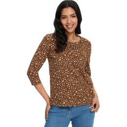 Damen 3/4-Arm-Shirt im Mustermix cognac-sand-bedruckt, Gr&ouml;&szlig;e 42