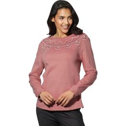 Damen Sweatshirt mit platziertem Grafik-Print rosenholz, Gr&ouml;&szlig;e 56