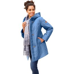Damen Steppjacke mit Kapuzenkragen mittelblau, Gr&ouml;&szlig;e 52
