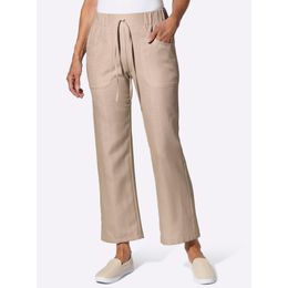 WITT Damen Schlupfhose in Leinen-Optik, beige, Gr&ouml;&szlig;e 44