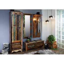 Garderobe komplett NATURE OF SPIRIT #9002 Vintage mehrfarbig Indisches Altholz lackiert