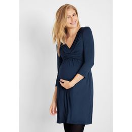 bonprix 2-in-1 Umstands- und Stillkleid aus Viskose-Stretch, blau, Gr.32/34 (XS), Kleid f&uuml;r die Schwangerschaft und danach