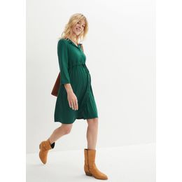 bonprix 2-in-1 Umstandskleid und Stillkleid aus Viskose, gr&uuml;n, Gr.36/38 (S), Umstandskleid f&uuml;r die Schwangerschaft und danach