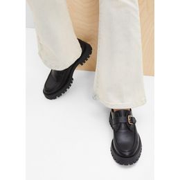 bonprix Chunky Loafer mit Schnalle, schwarz, Gr.39, Trendiger Chunky Loafer mit dekorativer Schnalle, aus Vegan