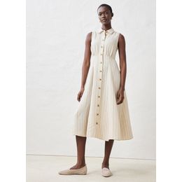 bonprix Hemdblusenkleid aus reinem Leinen, beige, Gr.46, geschmeidiges Hemdblusenkleid aus reinem Leinen