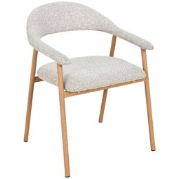 Livetastic Armlehnstuhl, Beige, Holz, Metall, Textil, Pappel, Sperrholz, Rundrohr, 59x75x62 cm, Esszimmer, St&uuml;hle, Esszimmerst&uuml;hle, Armlehnenst&uuml;hle