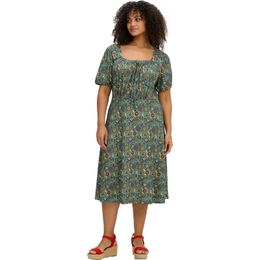 sheego Damen Jerseykleid mit floralem Print ozean-tiefblau-bedruckt Gr&ouml;&szlig;e 58