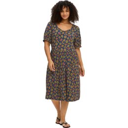sheego Damen Jerseykleid mit Paisleymuster tiefblau-ozean-bedruckt Gr&ouml;&szlig;e 56