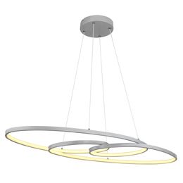 Globo LIGHTING LED Pendelleuchte "SPIRA", silberfarben matt, H: 120cm, Leuchten, H&auml;ngelampe/H&auml;ngeleuchte/Wohnzimmer/Esstisch/elegant, LED Pendelleuchte