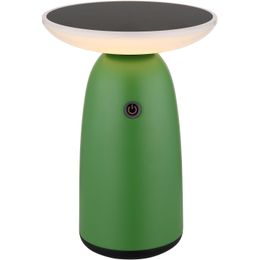LED Solarleuchte Globo LIGHTING "SOLARLEUCHTE", gr&uuml;n matt, H:22,5cm &Oslash;:10,2cm, Leuchten, Solar/Touchdimmer/IP54/kann mit USB-C Kabel geladen werden