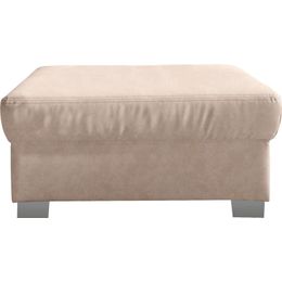Hocker DOMO collection "Star B/T 90/60cm", beige (natur), B:90cm H:41cm T:60cm, NaturLederBitte beachten Sie, dass Lederbez&uuml;ge mehr N&auml;hte aufweisen als Stoffbez&uuml;ge;Struktur (90% Polyester und 10% Polyacryl);Softlux-Kunstleder;Primabelle-Microfaser, Hocker, Polsterhocker