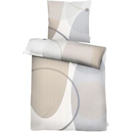 Bettw&auml;sche Apelt "Giro", rosa (grau, rose), B/L: 135cm x 200cm, 1 Stk., 1 Stk., Satin (Bio-Baumwolle), B/L: 80cm x 80cm, 2 Stk., Satin (Bio-Baumwolle), Obermaterial: 100% Baumwolle, Bettw&auml;sche, Bettw&auml;sche, grafische Motive