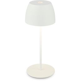 B.K.LICHT Au&szlig;en-Tischleuchte "BK_TL1605 Mini Akku LED Tischlampe, Touchdimmer, mit USB-C", wei&szlig;, 1, &Oslash; 8cm H: 20cm, 1 Stk., Leuchten, 2.700 K, 150 Lm, 2,5W, IP44, Akku wechselbar, 4h-24h Leuchtdauer, Wei&szlig;