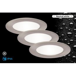 Briloner Leuchten LED Einbauleuchte "FLAT IN", silber, Leuchten