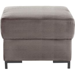 Hocker DOMO collection "Ledas B/T 62/62cm", grau (stone), B:62cm H:42cm T:62cm, Hocker, Polsterhocker, in vielen Farben erh&auml;ltlich