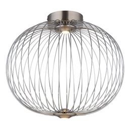 Globo LIGHTING Deckenleuchte "GALWAY", nickel matt, &Oslash; 50cm H: 45cm, 1 Stk., Leuchten, Deckenlampe Metallst&auml;be 3000K DM 50cm 3 Stufen, Deckenleuchte