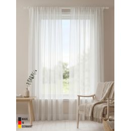 Gardine WIRTH "Audrey", wei&szlig;, B:200cm H:105cm, Polyester, Gardinen, Gardine, Store mit FB 1:3 nach Ma&szlig;