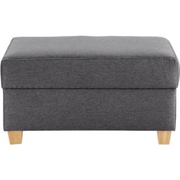 Hocker DOMO collection "Incanto B/T 85/62cm", grau, B:85cm H:45cm T:62cm, Hocker, Polsterhocker