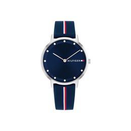 Quarzuhr Tommy Hilfiger "PIPPA", blau, Armbanduhren, Damen, Quarzuhr, Armbanduhr, Damenuhr, Silikonarmband, analog, Glaskristalle
