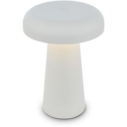 Briloner Leuchten LED Au&szlig;en-Tischleuchte "CLOUD", wei&szlig; (lichtgrau), 1, &Oslash; 12cm H: 17cm, 1 Stk., Leuchten, 12x17 cm, Akku tauschbar, Indoor/Outdoor, Wohnzimmer, Flur, Balkon