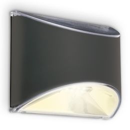 Briloner Leuchten LED Wandleuchte "LED Wand-Solarleuchte, anthrazit, 4xLED", grau (anthrazit), Leuchten, Solarleuchte, Akkulamoe, D&auml;mmerungssensor, warmwei&szlig;, LED Wandleuchte