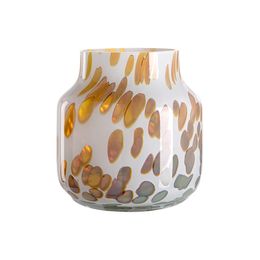 Tischvase Fink "DANKA", braun, wei&szlig;, B:19cm H:19cm T:19cm &Oslash;:19cm, Glas, Vasen, wasserdicht, durchgef&auml;rbt, mundgeblasen