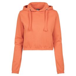 Rundhalspullover Urban Classics "Urban Classics Damen Ladies Interlock Short Hoody", Damen, Gr. XL, rustorange, 60% Baumwolle, 40% Polyester, unifarben, normal, ohne Ausschnitt, Pullover Rundhalspullover