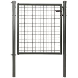 Zauneinzelt&uuml;r Alberts "Wellengitter-Einzeltor mit Zubeh&ouml;r", grau (anthrazit), B:131cm H:150cm, Stahl, Tore, H&ouml;he: 75 - 200 cm, Breite: 100 bis 131 cm