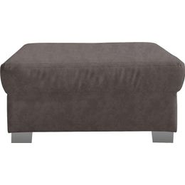 Hocker DOMO collection "Star B/T 90/60cm", grau, B:90cm H:41cm T:60cm, NaturLederBitte beachten Sie, dass Lederbez&uuml;ge mehr N&auml;hte aufweisen als Stoffbez&uuml;ge;Struktur (90% Polyester und 10% Polyacryl);Softlux-Kunstleder;Primabelle-Microfaser, Hocker, Polsterhocker