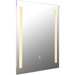 Globo LIGHTING LED Spiegelleuchte "RIVAS", silberfarben, Leuchten, Spiegel/Touch Ein/Aus/IP44/Touchdimmer/BxH: 500x610mm