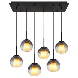 Globo LIGHTING H&auml;ngeleuchte "BARRY", schwarz, 6, H: 120cm, 1 Stk., Leuchten, H&auml;ngelampe/Pendelleuchte/Esszimmer/Wohnzimmer/Esstisch, H&auml;ngeleuchte