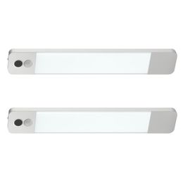 Hanseatic LED Unterbauleuchte "/ Schrankbeleuchtung / Lichtleiste LUBLUGHK223", wei&szlig; (aluminiumfarben), 1, H: 1cm, 2 Stk., Leuchten, Akkubetrieb, 4000 K, 25cm x 4cm