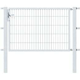 Zauneinzelt&uuml;r Alberts "Flexo", silber (silberfarben), B:150cm H:100cm, Stahl, Tore, 150 cm Breite, in versch. H&ouml;hen