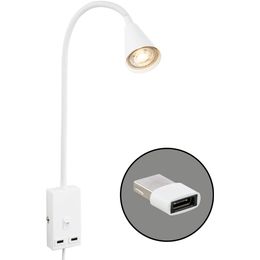 Briloner Leuchten Nachttischlampe "JUSTRA Tischlampe", wei&szlig;, Leuchten