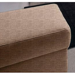Hocker DOMO collection "Alisson zeitlos und bequem, B/T 59/59cn", braun (braun, beige), B:59cm H:40cm T:59cm, Microfaser aus 100% Polyester;Softlux, das pflegeleichte Kunstleder aus 80% PVC, 18% Polyester und 2% Polyurethan;Luxus-Kunstleder;Strukturstoff aus 90% Polyester und 10% Polyacryl., Hocker, Polsterhocker