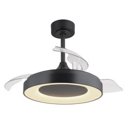 Globo LIGHTING Deckenleuchte "ELINA", grau matt, 1 Stk., Leuchten, Ventilator / Schlafzimmer / Wohnzimmer / Arbeitszimmer/ rund /3 Fl&uuml;gel, Deckenleuchte