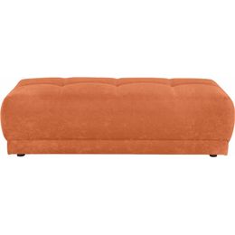 Hocker DOMO collection "Ava Bankhocker mit Federkernunterfederung, B/T 150/67cm", orange (terrakotta), B:150cm H:44cm T:67cm, Struktur (100% Polyester);Microfaser PRIMABELLE (100% Polyester);Kunstleder SOFTLUX;Struktur fein (100% Polyester), Hocker, Polsterhocker