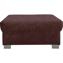 Hocker DOMO collection "Star B/T 90/60cm", braun (mokka), B:90cm H:41cm T:60cm, NaturLederBitte beachten Sie, dass Lederbez&uuml;ge mehr N&auml;hte aufweisen als Stoffbez&uuml;ge;Struktur (90% Polyester und 10% Polyacryl);Softlux-Kunstleder;Primabelle-Microfaser, Hocker, Polsterhocker