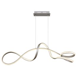 Globo LIGHTING H&auml;ngeleuchte "SWIRL", nickelfarben matt, 1, H: 120cm, 1 Stk., Leuchten, H&auml;ngeleuchte Nickel matt mit Acrylkristallen, helles LED Licht, H&auml;ngeleuchte