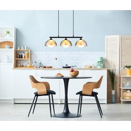 NOWA Pendelleuchte "EVA", schwarz, 3, &Oslash; 20cm H: 120cm, 1 Stk., Leuchten, Glas, Glaskugel opal, H&auml;ngeleuchte, Wohnzimmer, Esstisch, Pendelleuchte