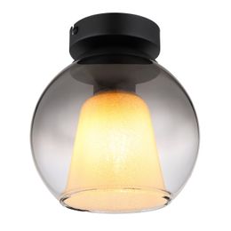 Globo LIGHTING Deckenleuchte "BARRY", schwarz, 1 Stk., Leuchten, Deckenlampe/Metall/Glaskugel rauchfarben/modern, Deckenleuchte