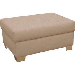 Hocker DOMO collection "Ricardo B/T 85/60cm", beige (natur), B:85cm H:43cm T:60cm, Microfaser PRIMABELLE (100% Polyester);Luxus-Kunstleder;Struktur (90% Polyester, 10% Polyacryl), Hocker, Polsterhocker